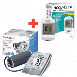 Beurer Blood Pressure Monitor BM35 & AccuCheck Glucose Monitor + 10 Strips