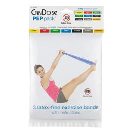 CanDo Latex Free Exercise Band, PEP Pack, 5-Foot Singles